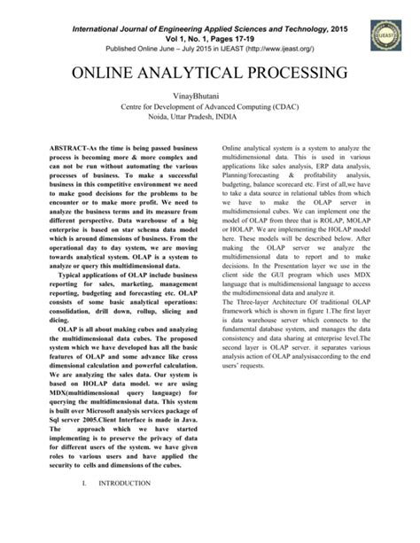 Online Analytical Processing