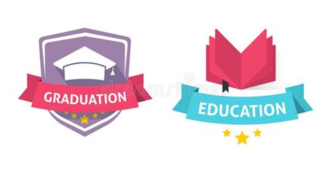 School Logo Emblem Graduation Education Icon Crest Vector Graphic