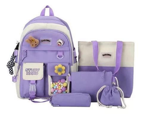 Mochila Feminina Linda Escolar Conjunto 5 Parcelamento Sem Juros