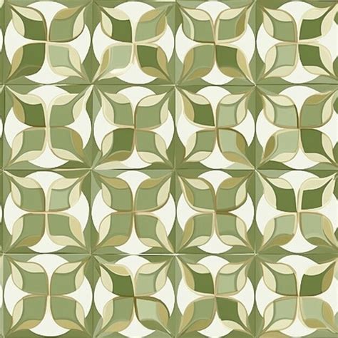 Premium Ai Image A Green And White Geometric Pattern With Overlapping Shapes Generative Ai