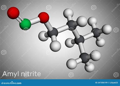 Amyl Nitrite Isoamyl Nitrite Isopentyl Nitrite Molecule It Is Popper Vasodilator Agent