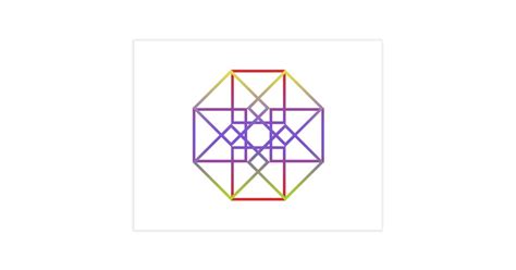 Tesseract 2d Fine Art Print Bluefeathers Artist Shop