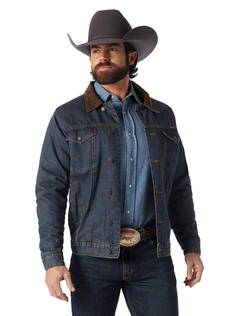Wrangler Mens Blanket Lined Denim Jacket Rustic