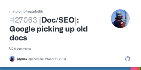 Doc SEO Google Picking Up Old Docs Issue 27063 Matplotlib