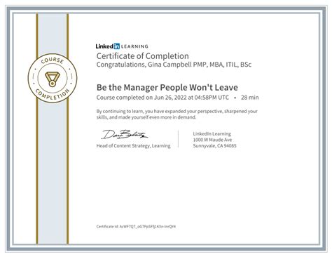 Gina Campbell Csm Pmp Mba Itil Bsc On Linkedin Certificate Of
