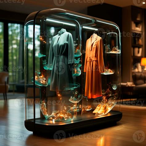 Ai Generated Clothing Store Display Cases And Racks With Clothes Ai