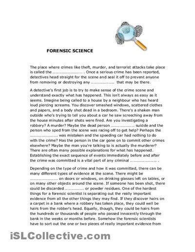Forensic Science Free Printable Worksheets