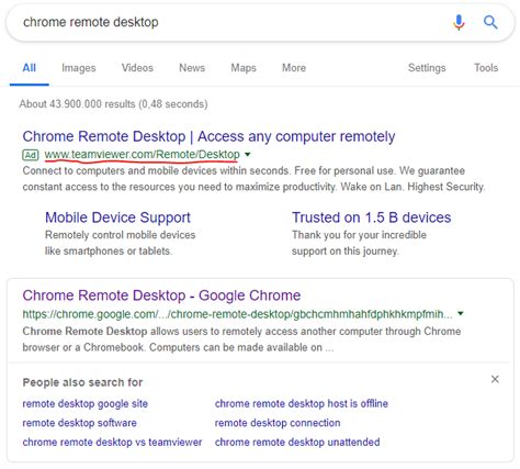 Teamviewer Advertising Their Software As Chrome Remote Desktop R Assholedesign