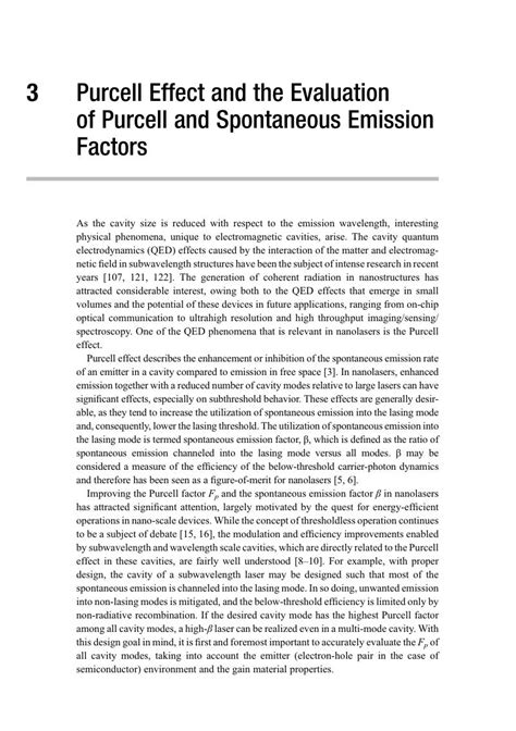 Purcell Effect And The Evaluation Of Purcell And Spontaneous Emission Factors Chapter 3
