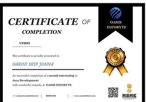 harini jonna on linkedin successful completed java development internship