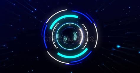 Animation Of Scope Scanning And Connections On Black Background Stock