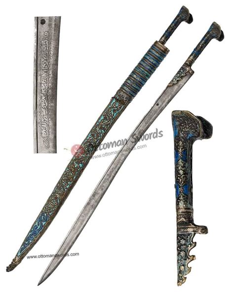 Buy Yataghan Sword Blue Enamel Ottoman Swords