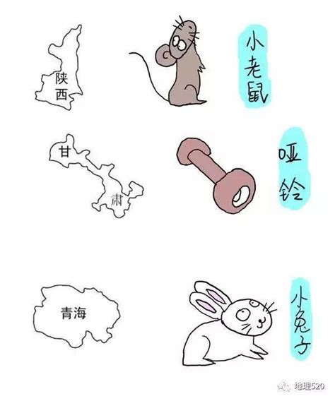 萌翻了手绘34个省级轮廓图30秒钟快速记忆 地理