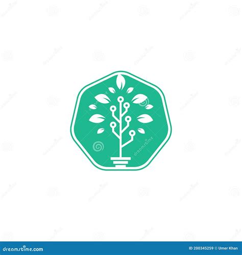 Tech Tree Logo Template Design Stock Vector Illustration Of Modern Communication