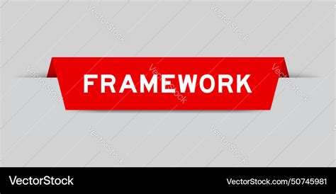 Red Color Inserted Label With Word Framework Vector Image