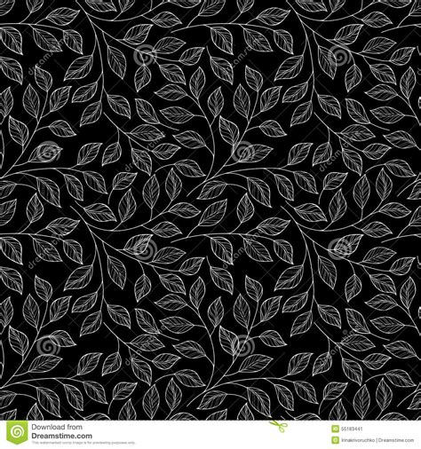 Seamless Monochrome Floral Pattern Vector Stock Vector Illustration