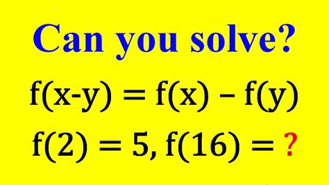 Solving The Functional Equation Fx Y Fx Fy Youtube