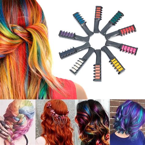 10 Color Magic Non Toxic Temporary Hair Chalk Washable Hair Color Chalk