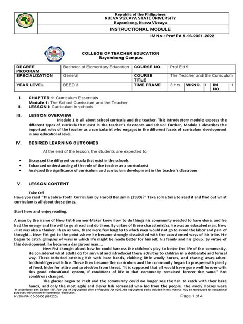 Prof Ed 9 Module 1 Pdf