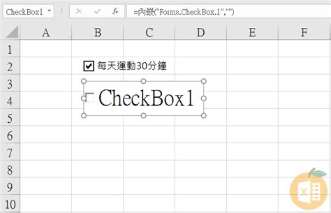 Excel核取方塊勾選方框調整文字大小 Lazyorangelife
