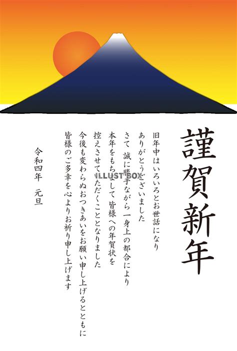 無料イラスト 1 年賀状終い2022初日の出グラデ謹賀新年縦