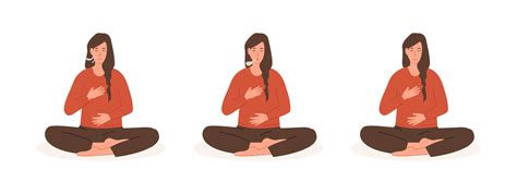 Set Of Yoga Postures Young Female Doing Abdominal Exercise Woman