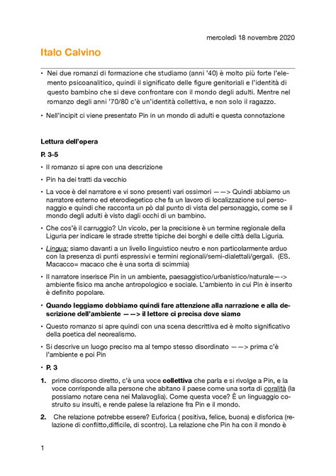 Il Sentiero Dei Nidi Di Ragno Docsity