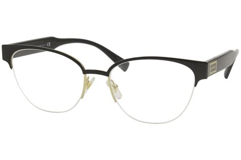 Versace 1265 1433 Eyeglasses Womens Blackgold Half Rim Optical Frame