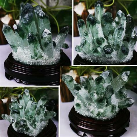 天然水晶原礦 綠水晶簇 綠水晶柱 綠幽靈晶簇 大晶簇 天然聚寶盆 骨幹水晶 原石 水晶 居家擺件 礦物標本 露天市集 全台最大的網路購物市集