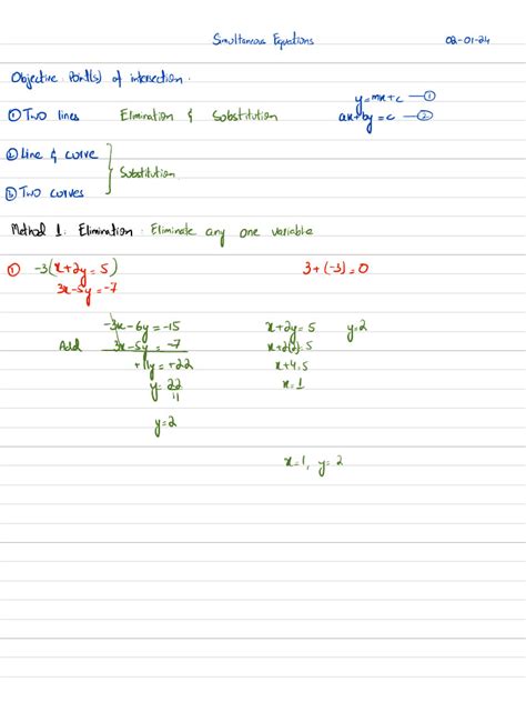 Simultaneous Equations Pdf