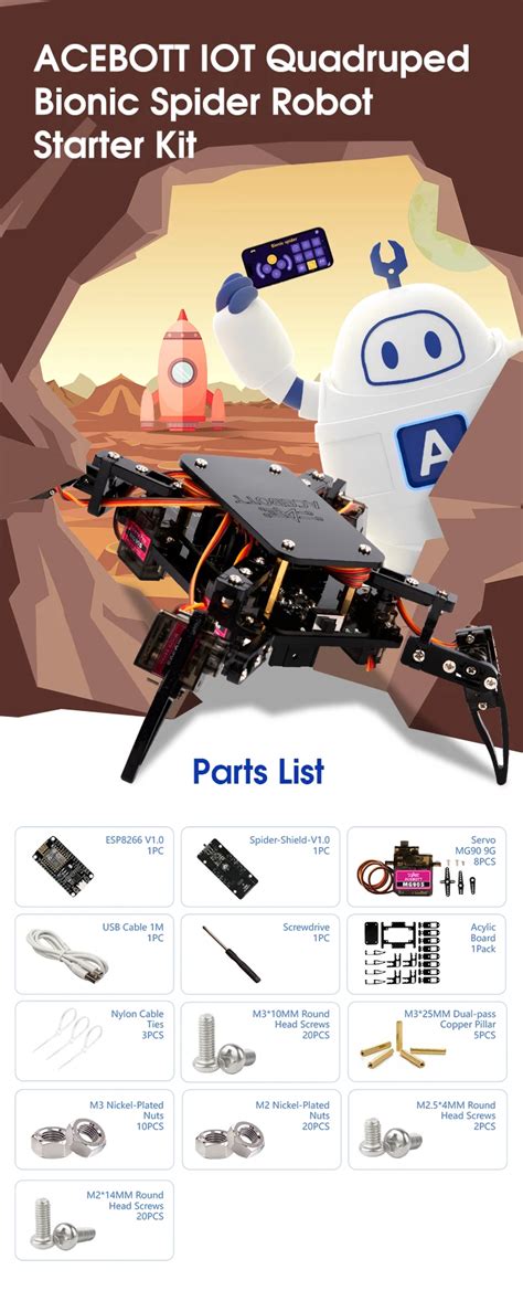 robotlinking scientific robot toy for arduino bionic quadruped spider