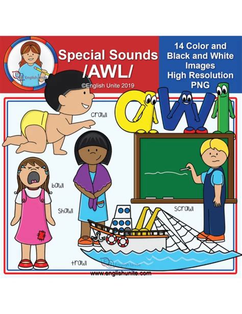 English Unite Special Sounds Clip Art Pack 4 Awl