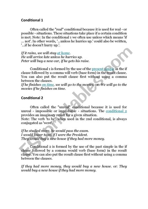 Conditionals Exercises ESL Worksheet By Jldcherutti