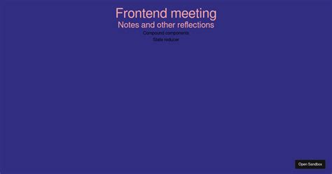 Frontend Workshops Codesandbox