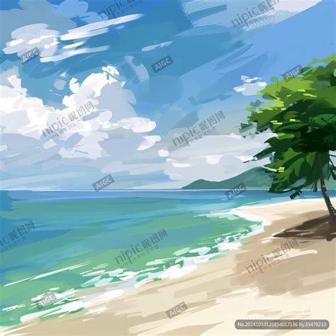 Ai创作图海边天空插画 海滩风景画 海边风景插画 沙滩风景画 插画海边 海边风景画 手绘大海沙滩插画 海岛风景画 手绘沙滩海滩 海滨风景画 插画蓝天大海 海滨风光画 海湾水粉画 插画海滩 夏日
