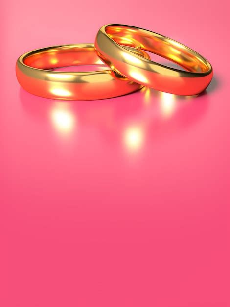 Ilustración de dos anillos de bodas de oro con conceptos de unidad de