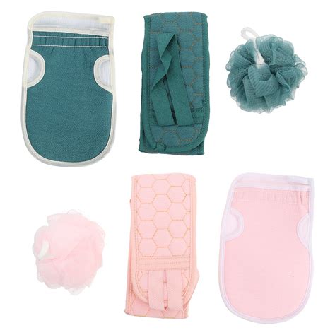 Shower Bath Glove Scrubber Exfoliating Mesh Sponge Strap Towels Bathing