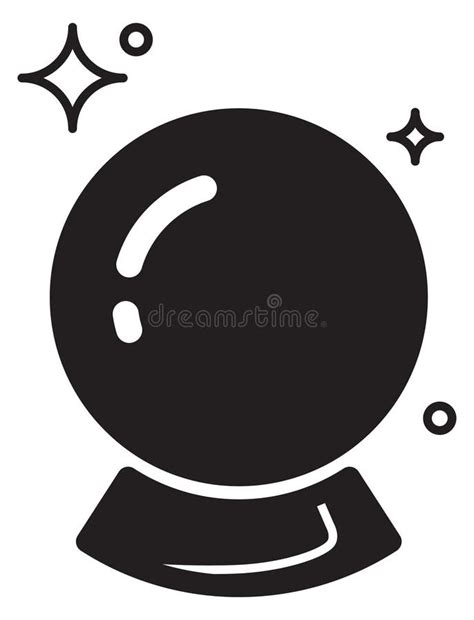 Magic Orb Black Icon Crystal Ball Symbol Stock Illustration