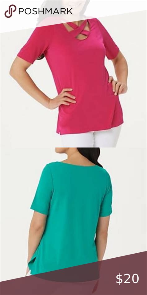 Susan Graver Liquid Knit Crossover Neck Top 5226 Crossover Neck Top