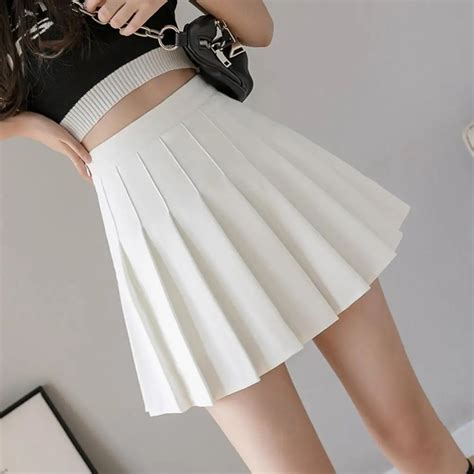 Jupe plissée trapèze en Polyester pour femmes robe courte uniforme