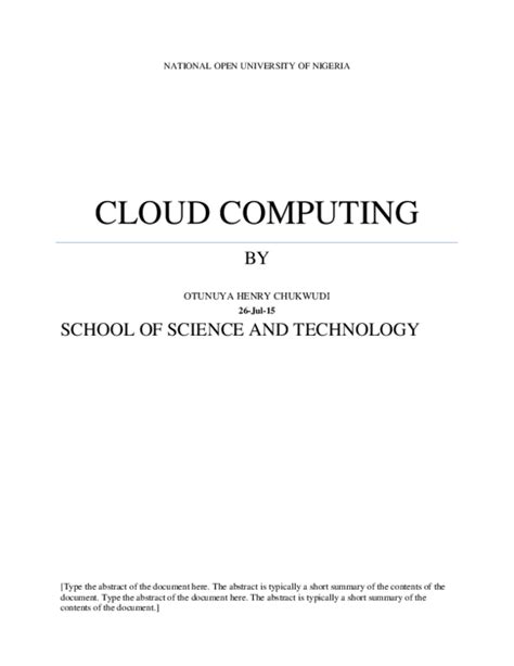 Pdf Seminar On Cloud Computing