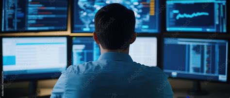 Cybersecurity Measures Against Hackers In A High Tech Control Room Analysis Environment Detailed