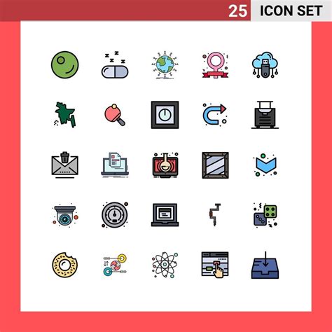 25 Filled Line Flat Color Concept For Websites Mobile And Apps Cloud
