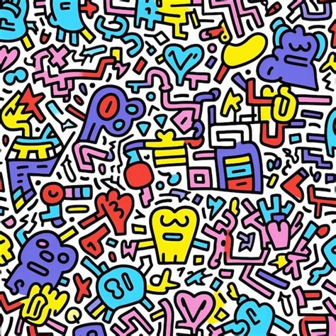 Premium Ai Image A Colorful Pattern Of Various Shapes And Sizes On A White Background