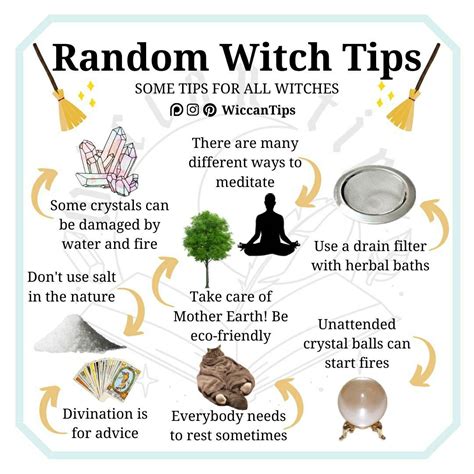 The Random Witch Tips Poster With Pictures And Instructions For How To