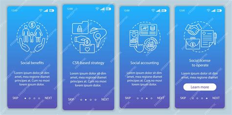 Premium Vector Csr Onboarding Mobile App Page Screen Vector Template
