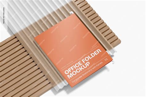 Premium Psd Office Folder Mockup High Angle View