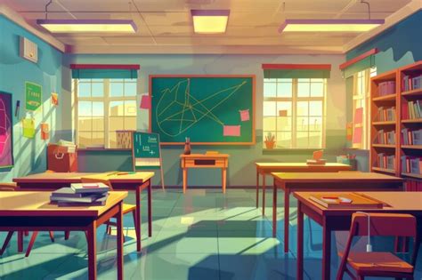 Premium Photo This Is A Cartoon Modern Illustration Of A Geometry Classroom With A Teacher