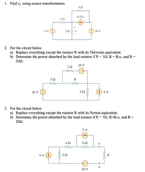 Solved 1 Find Vx Using Source Transformation 492 025v