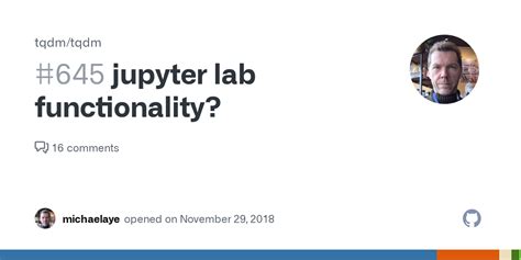 Jupyter Lab Functionality · Issue 645 · Tqdmtqdm · Github